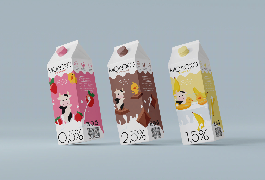 Russian milk packaging designed by Denis Grigorev – inspiration design